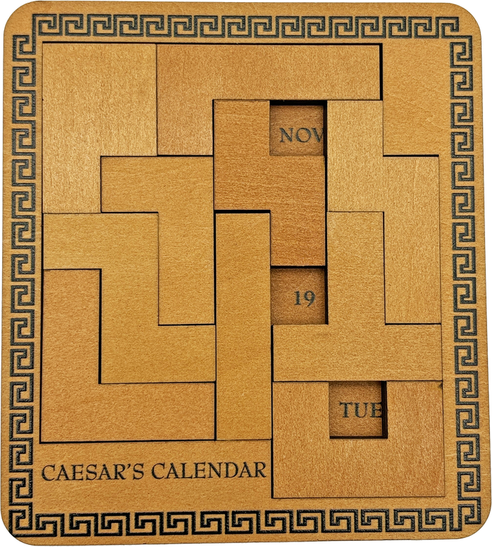 Project Genius: Caesar's Calendar - Wooden Brainteaser Puzzle