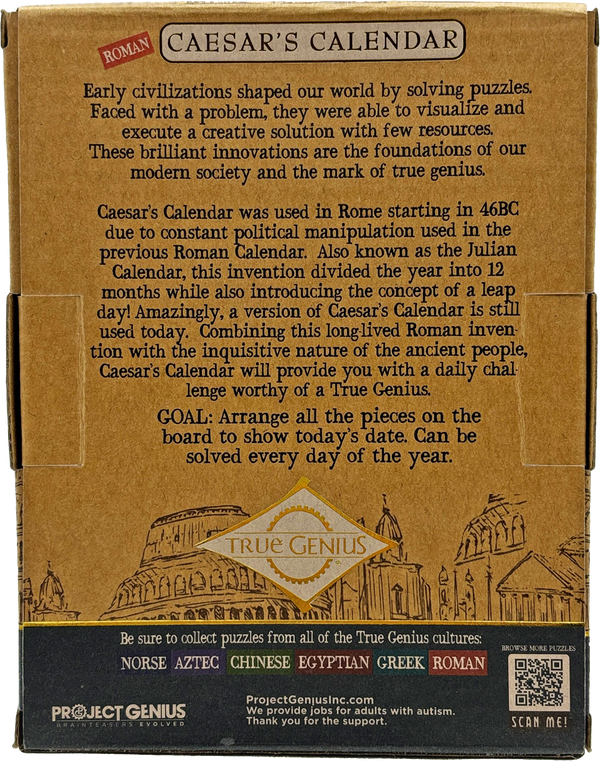 Project Genius: Caesar's Calendar - Wooden Brainteaser Puzzle