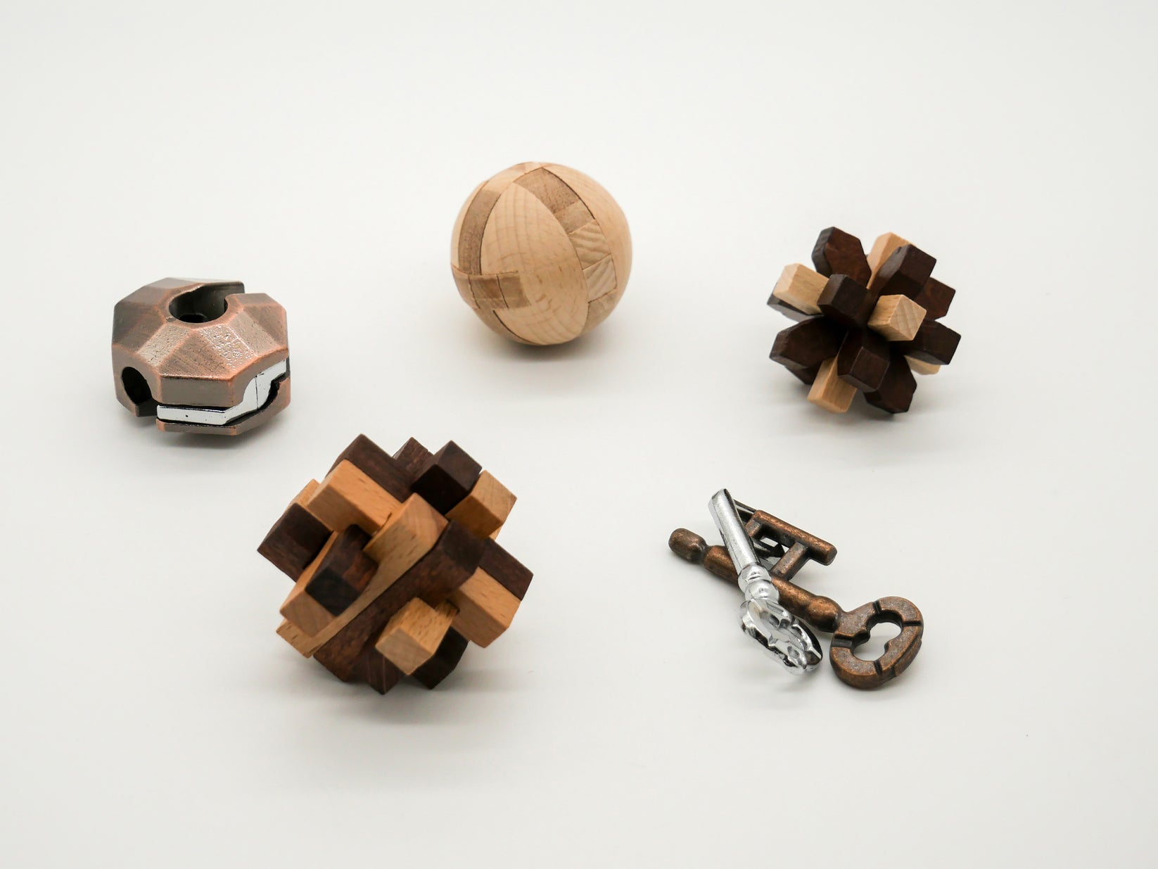 Project Genius: Curated Collection - 5 Brainteaser Puzzles, Wood ...