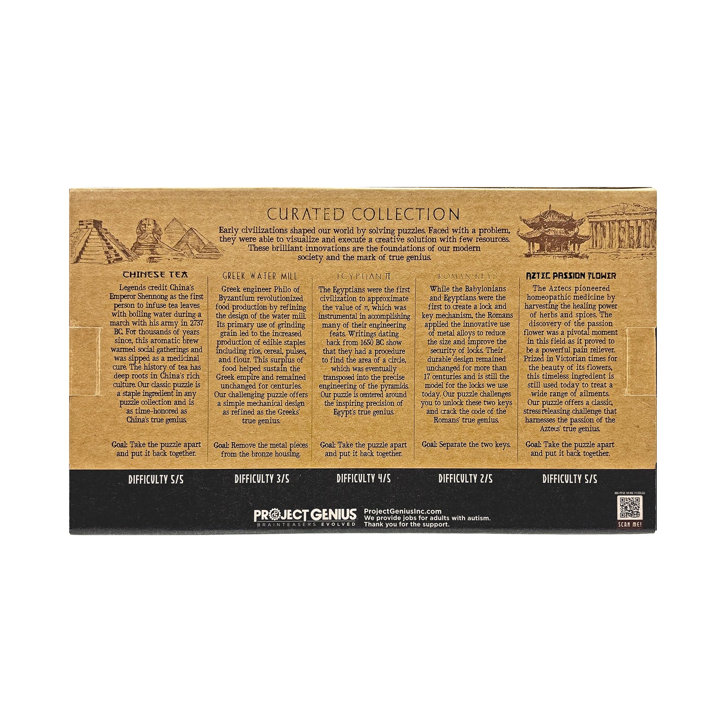 Project Genius: Curated Collection - 5 Brainteaser Puzzles, Wood ...