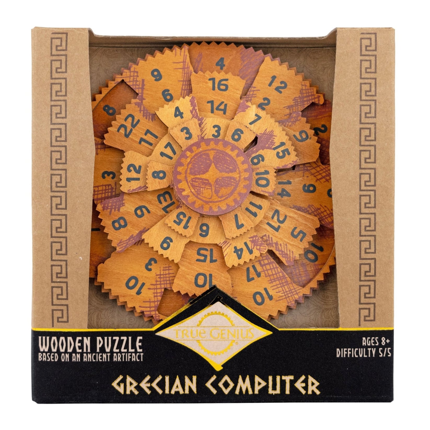 Project Genius: Grecian Computer - Brainteaser Puzzle, Mechanical Math Puzzle, Wooden ...