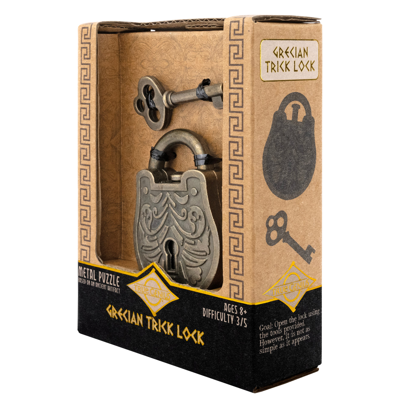Project Genius: Grecian Trick Lock - Metal Brainteaser Puzzle